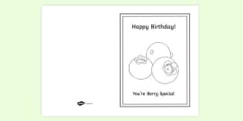 FREE! - Blueberry Colouring Page | Colouring Sheets - Twinkl
