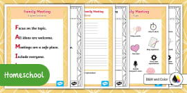 Family Meeting Roles Poster and Cards (Teacher-Made)