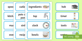 Kitchen Word Cards, house, kitchen, Word cards, flashcards,rooms