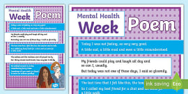 Mental Health Acrostic Poem Templates - Wellbeing & Anxiety