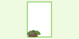 Simple Blank Cabin Map Icon Page Border | Page Borders