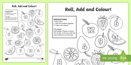 Four in a Row Dice Addition Game - Classroom Resource