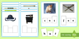 CVC Words Peg Matching Game (teacher made) - Twinkl