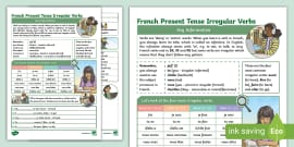 👉 French Present Tense Regular -IR Verbs Worksheet