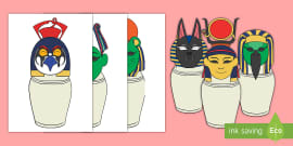 KS2 Egyptian Canopic Jars Print Out (teacher made)