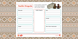 Ficha informativa de los Diaguitas para niños en PDF