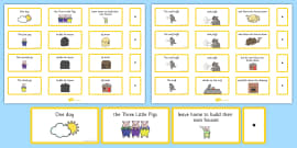 The Three Little Pigs Sentence Building Cards (teacher made)