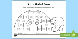 Even and Odd Numbers Christmas Ornaments Colouring Activity