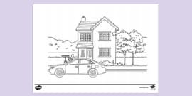 Straw House Colouring Sheet - Primary School (teacher made)
