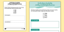 Fourth Grade Math Error Analysis Activity: Fractions