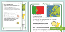 All About Portugal Writing Template (Hecho por educadores)