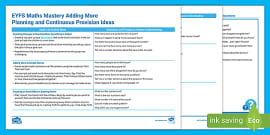 Maths Number Bonds of 10 Planning&Continuous Provision Ideas