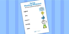 Spring Themed Size Matching Worksheet (Teacher-Made)