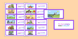 Picture Description Card Who What Doing Where Set 2 - description