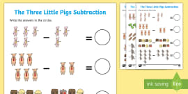 The Three Little Pigs Stick Puppets - Three little pigs, stick
