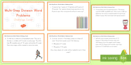 Division Word Problems Challenge Cards (teacher made)