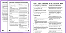 2014 National Curriculum Year 4 Maths Target Colouring Sheet - numeracy