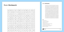 River Word Search (teacher made) - Twinkl