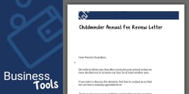 Childminder Annual Fee Review Editable Letter Template