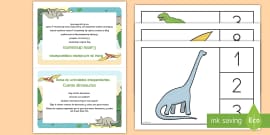 Ficha de actividad: Etiqueta las partes del dinosaurio