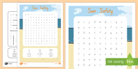 Sun Safety Word Mat (Teacher-Made) - Twinkl