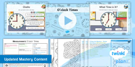 Year 1 Telling the Time Differentiated Worksheet