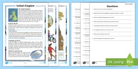 Continents of the World Differentiated Reading Comprehension Activity