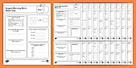 First Grade August Morning Work Bundle (Teacher-Made)