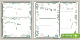 Reader of the Week and Reader of the Month Display Posters