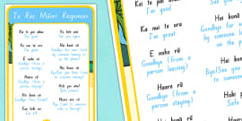 Māori Greetings | Te Reo Māori & English | Primary Resource