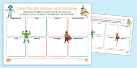 Describe a Hero Worksheet