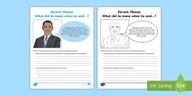 Barack Obama Writing Activity | Black History | Twinkl USA