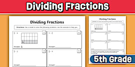 Understanding Fractions as Division Worksheet for 4th-5th Grade
