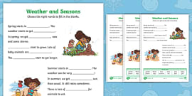Seasons Matching Worksheet (teacher made)