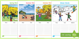 Noun, Verb and Adjective Sorting Activity to Support Teaching on The ...