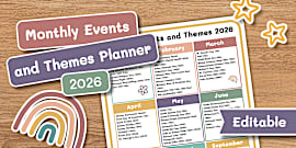 Muted Rainbow | 2025-2026 Month at a Glance Calendar