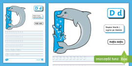 Alfabet: Pisanie po śladzie | Literka F f | Foka - Twinkl