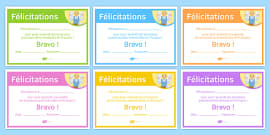 French End of Year Effort Award Certificate-French - Twinkl