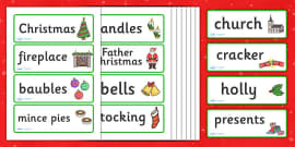 Santa's Workshop Role Play Word Cards - Christmas, role play words, Grotto