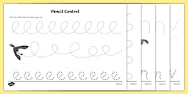 Dinosaur Pencil Control Worksheet / Worksheets