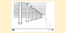 FREE! - Second Jerusalem Temple Colouring Sheet - Twinkl