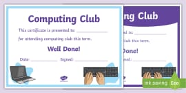 KS1 Coding Club Certificate - Certificates (teacher made)