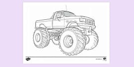 4x4 Truck Colouring Page | Colouring Sheets (teacher made)