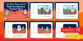 His, Her, He and She Worksheet | Pronoun Suitcase Activity