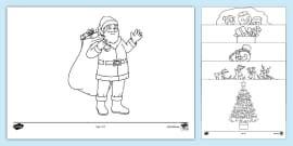 Christmas Gonk Colouring Pages (teacher made) - Twinkl