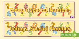 👉 Today's Number Is... Display Poster (teacher made)