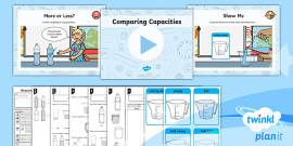 More Than, Less Than Capacity Worksheet / Worksheet - Mathematics