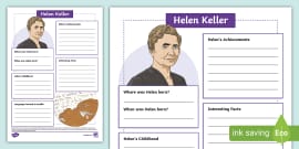 KS1 Helen Keller Differentiated Reading Comprehension Activity