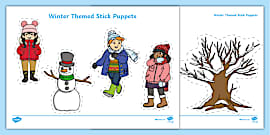 Winter Sports Stick Puppets