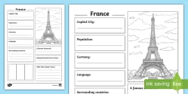 France Information Sheet | Geography Resources - Twinkl